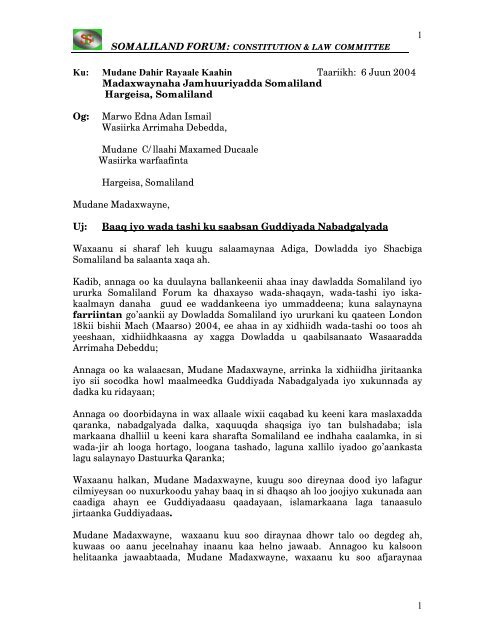 Ku: - Somaliland Law