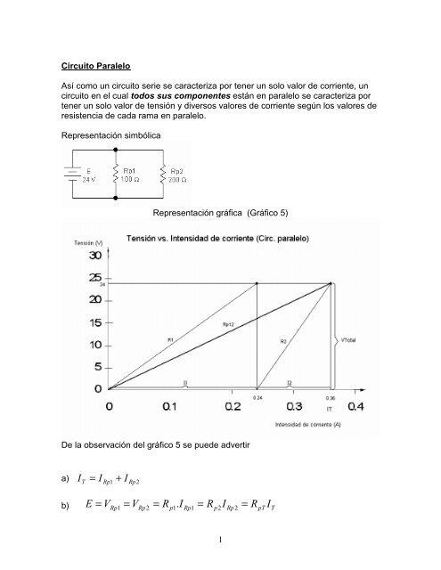 Graficación de circuitos paralelo y serie-paralelo