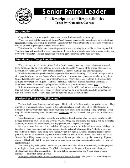 Duties Of Senior Patrol Leader Boy Scout Troop 39 duties-of-senior-patrol-leader-boy-scout-troop-39