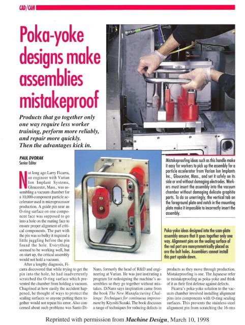 Machine Design - Poka Yoke - Sandy Munro