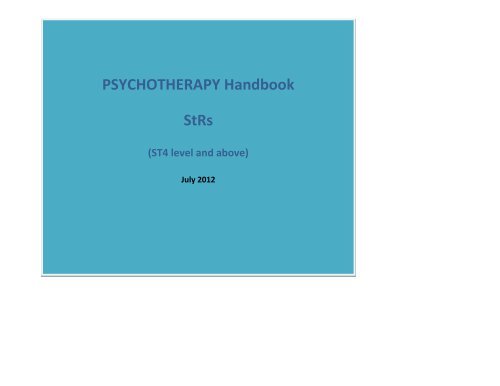 Psychotherapy - Northern Deanery
