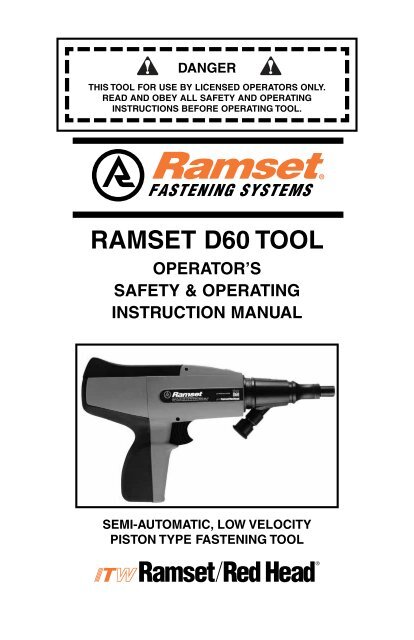 ramset d60 tool operator's safety & operating instruction manual