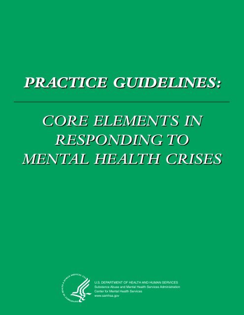 Practice Guidelines: Core Elements for Responding to Mental Health