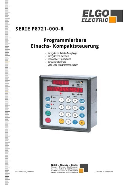 serie p8721-000-r - ELGO Electric GmbH