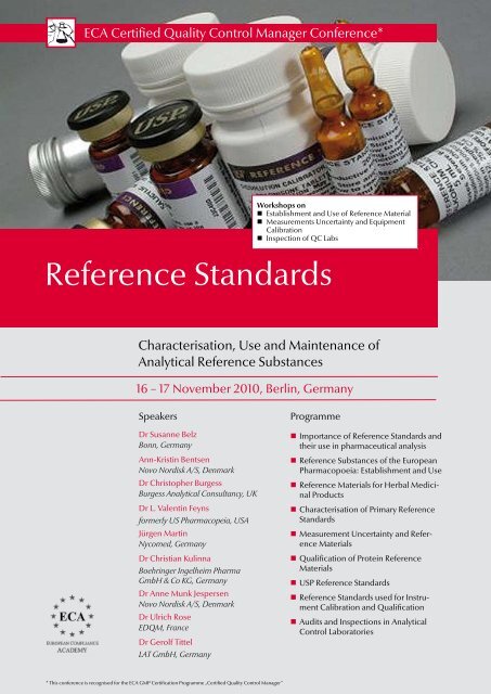 Reference Standards - European Compliance Academy