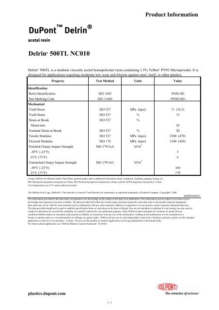 DELRIN 500TL NC010 - Promaplast