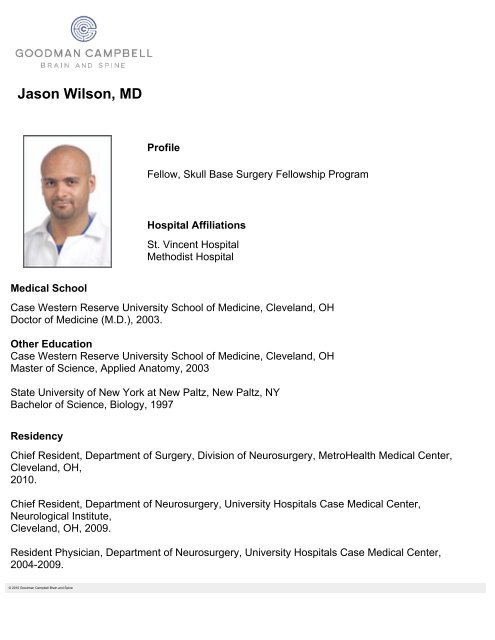Jason Wilson, MD - Goodman Campbell Brain and Spine