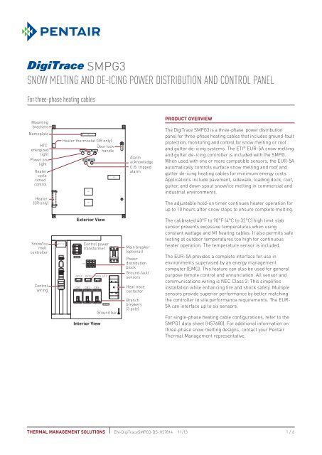 snow melting and de-icing power distribution and control panel