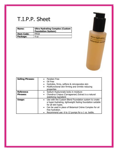 Foundation Additive: Ultra Hydrating Complex - Colorlab Private Label