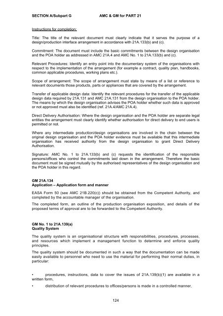 SECTION A/Subpart G AMC