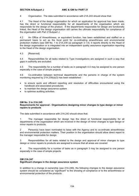 SECTION A/Subpart J AMC