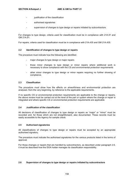 SECTION A/Subpart J AMC