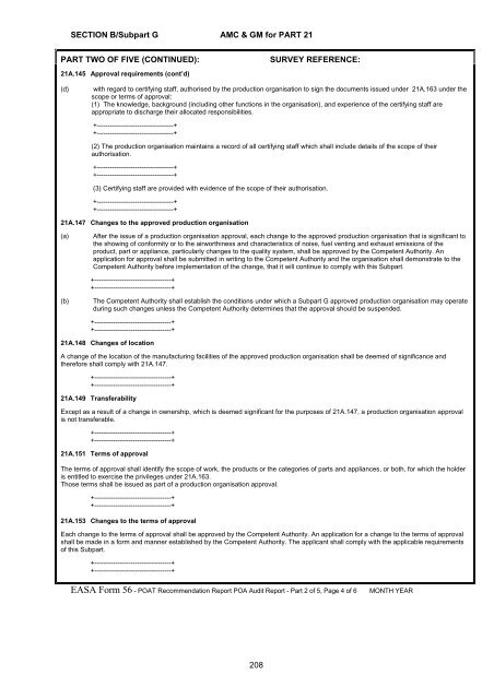 SECTION B/Subpart G AMC