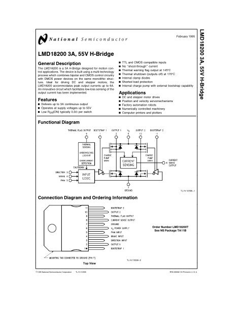 LMD18200 3A 55V H-Bridge