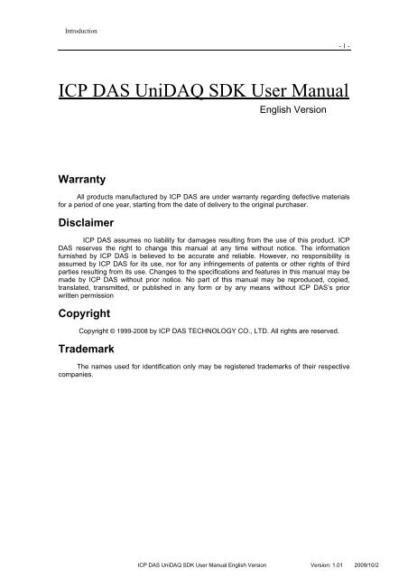 ICP DAS UniDAQ SDK - ICP DAS USA