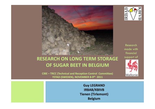 research on long term storage of sugar beet in belgium