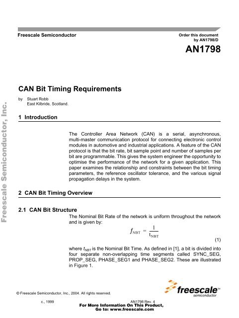 AN1798: CAN Bit Timing Requirements - CanLab
