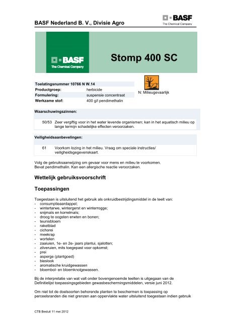 Etiket Stomp 400 SC - Basf