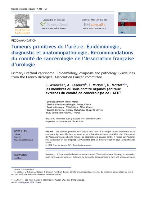 Cancer de la prostate - Urofrance