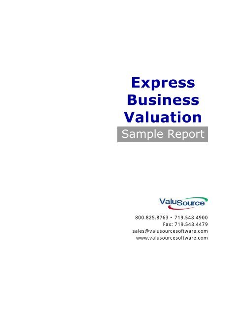 Express Business Valuation - ValuSource
