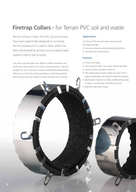 Firetrap Collars - for Terrain PVC soil and waste - Polypipe