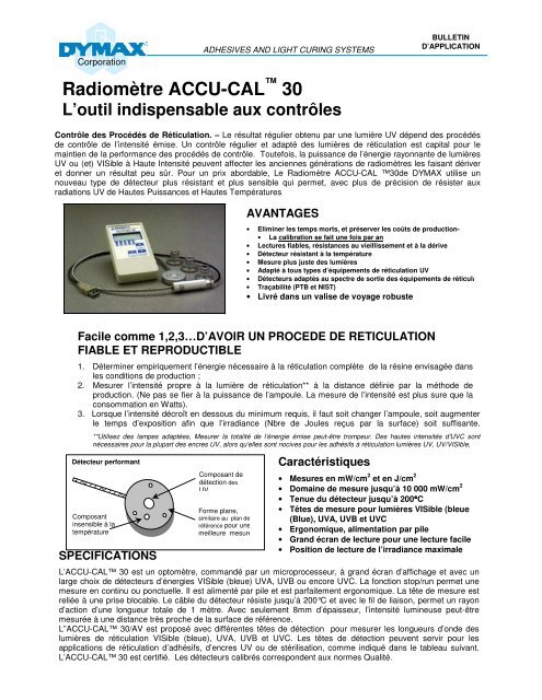 Radiomètre ACCU-CAL 30 - Dymax Corporation