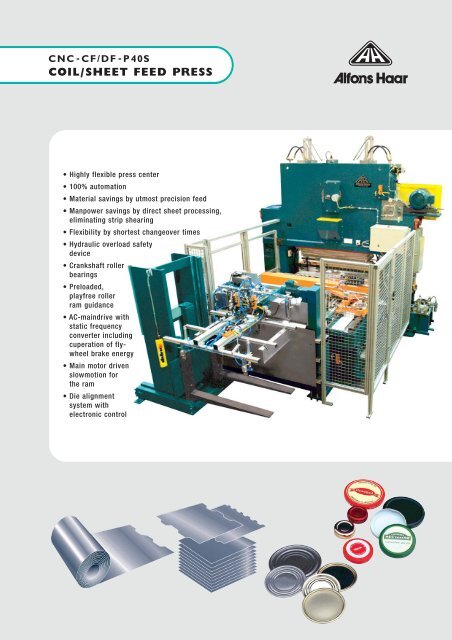 Coil/Sheet Feed Press CNC-CF/DF-P40S - Alfons-haar.de