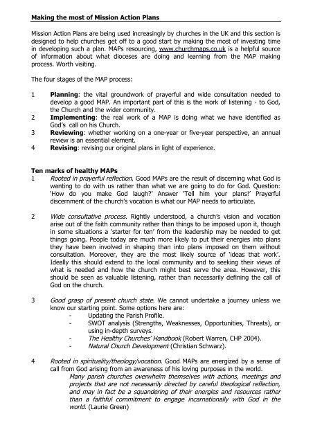 Making the most of Mission Action Plans