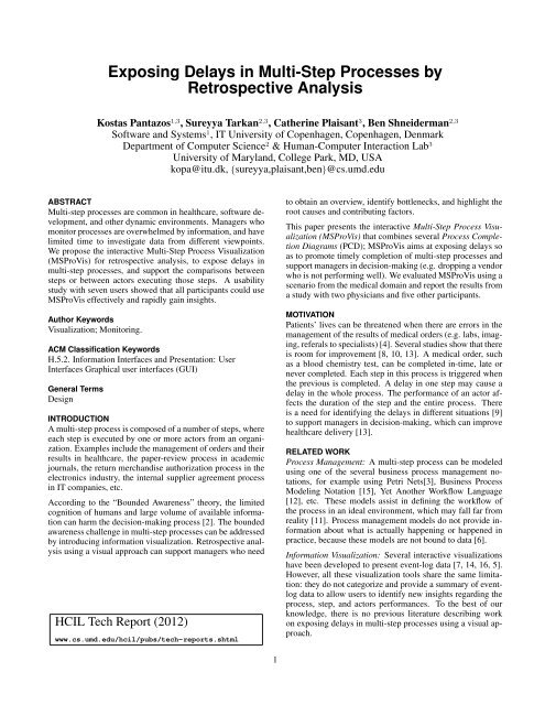 SIGCHI Conference Proceedings Format - University of Maryland