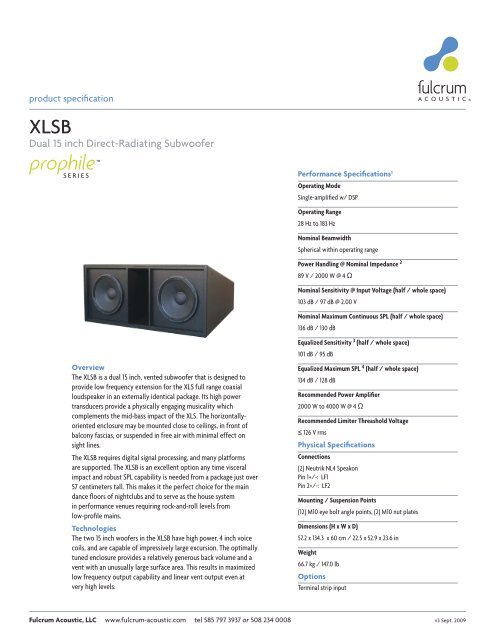 Dual 15 inch Direct-Radiating Subwoofer