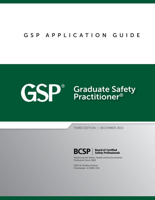 GSP Application Guide - Board of Certified Safety Professionals