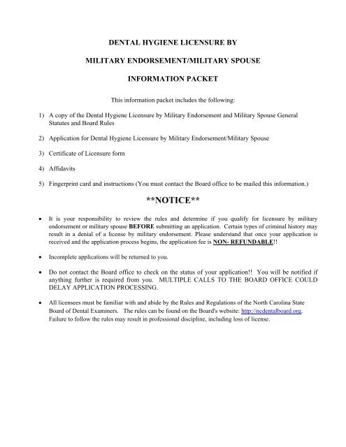 Dental Hygiene License