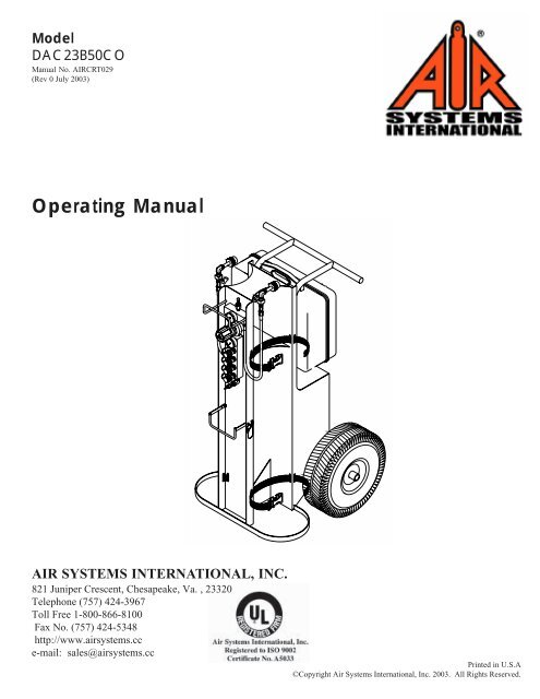 Operating Manual Model - Air Systems International