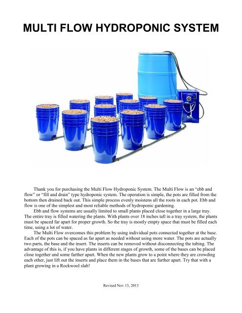 Multi Flow Instructions - Greentrees Hydroponics