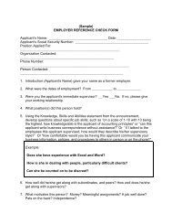 Sample Reference Check Questions