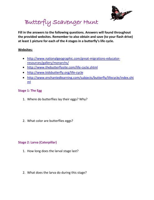 Butterfly Scavenger Hunt - St. Edwards University