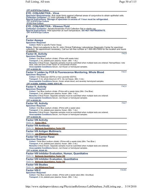 Full Listing, All tests h