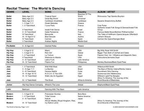 Recital Theme: The World Is Dancing - DanceStudioOwner.com