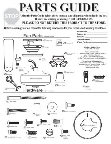 PARTS GUIDE - Casablanca Fan