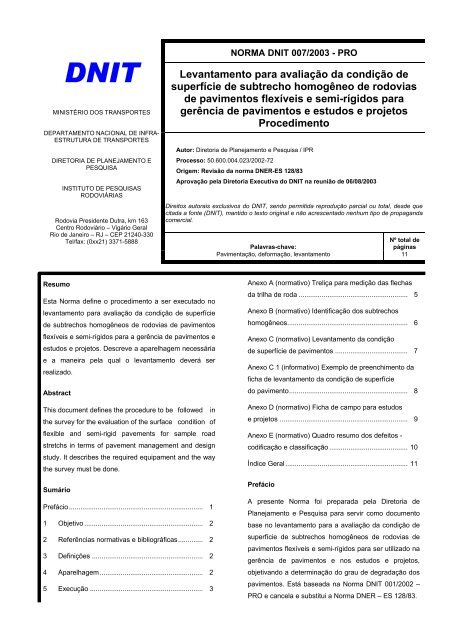 DNIT 007/2003-PRO - IPR - Dnit