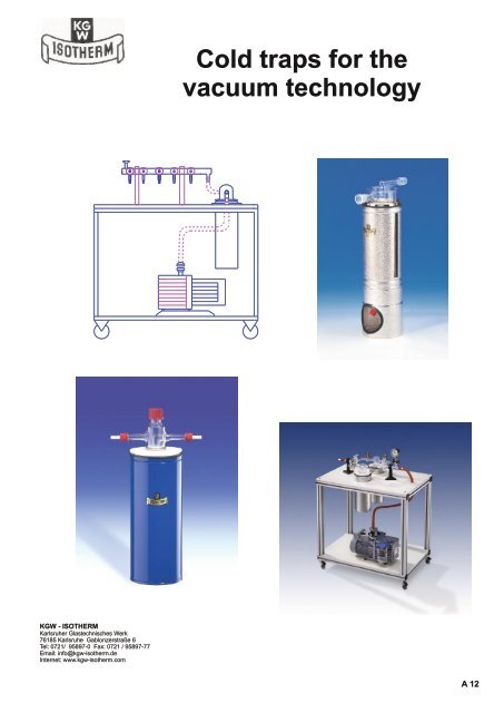 Cold traps for the vacuum technology - KGW Isotherm