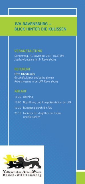 jva ravensburg â blick hinter die kulissen - Netzwerk-Bodensee