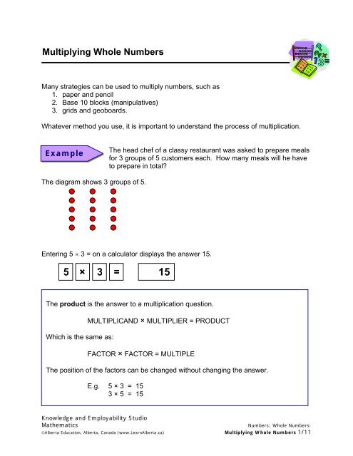 Multiplying whole numbers - LearnAlberta.ca