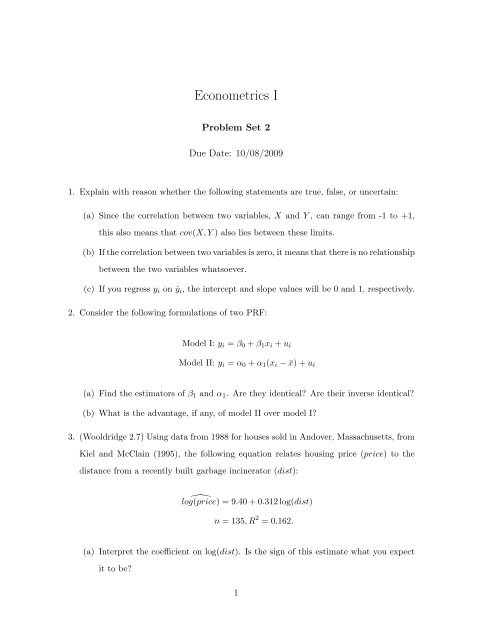 Econometrics I