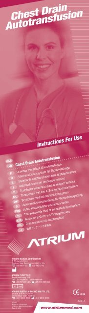 ChestDrain Autotransfusion - Atrium Medical Corporation