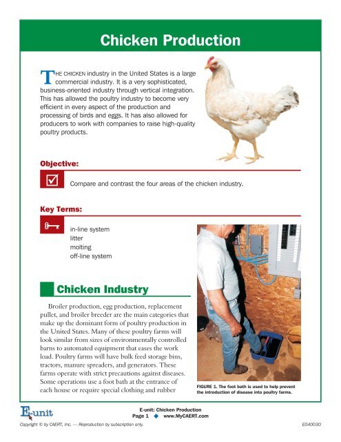 Poultry Production E- Unit