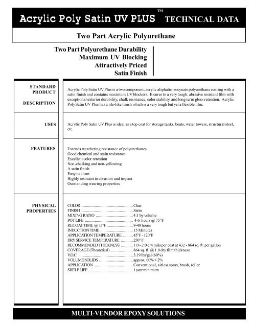 (satin) data sheet - Progressive Epoxy Polymers