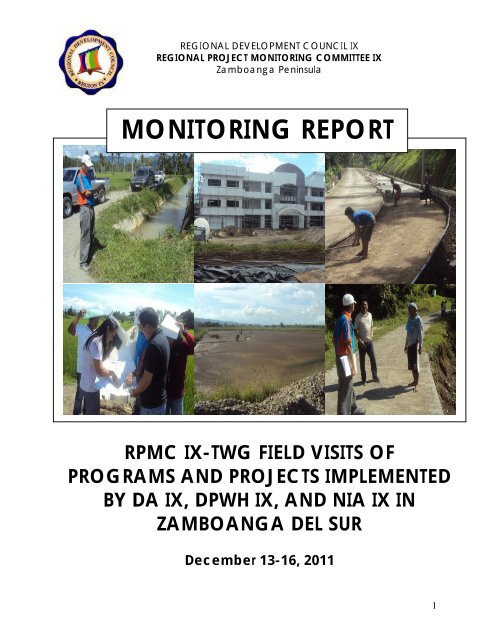 RPMC Monitoring Report on DA, DPWH and NIA Projects ... - NEDA IX