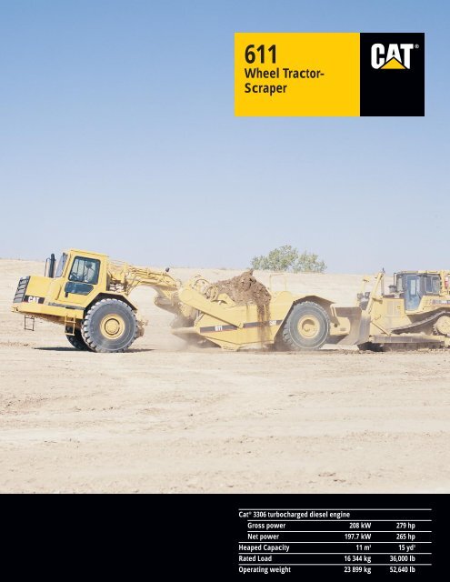 Cat 611 Wheel Tractor Scraper - AEHQ5346 - Kelly Tractor