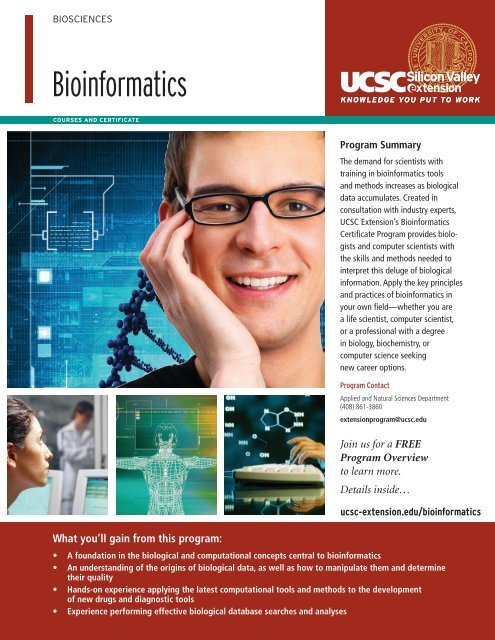 Bioinformatics brochure - UCSC Extension Silicon Valley